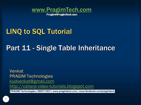 Sql server, .net and c# video tutorial: Part 11 - Single table ...
