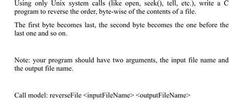 Solved Using Only Unix System Calls Like Open Seek
