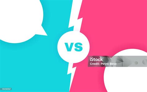 음성 거품과 현대 대 전투 배경 번개 볼트와 대 전투 헤드 라인 참가자 파이터 또는 팀 간의 경쟁 벡터 일러스트레이션 개념에