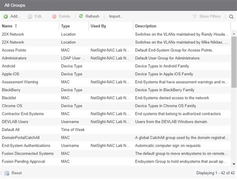 ExtremeControl Access Control Group Editor