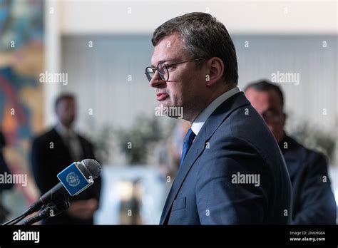 Foreign Minister Of Ukraine Dmytro Kuleba Briefs Media After Ga
