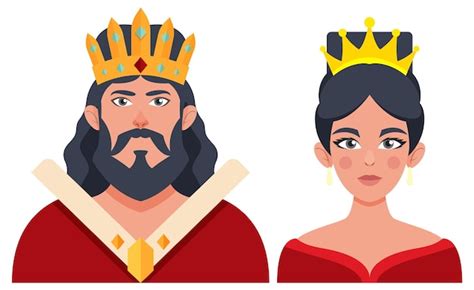 Free Vector King And Queen Vector Illustration