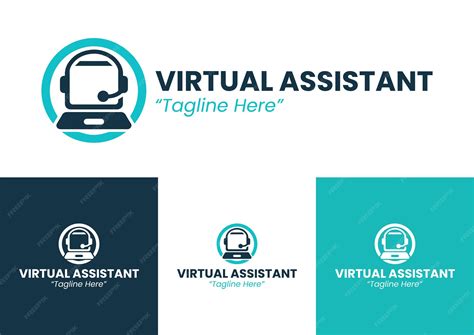 Virtual Assistant Logo Premium Vector