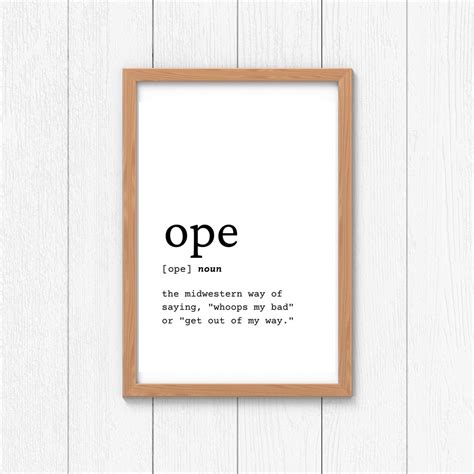 Ope Definition Wall Art Digital Download Definition Home Decor