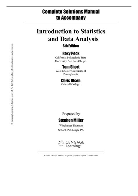 solution manual for introduction to statistics and data analysis 6th