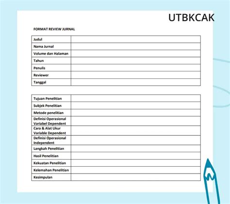 Format Review Jurnal Dan Contoh Utbkcak