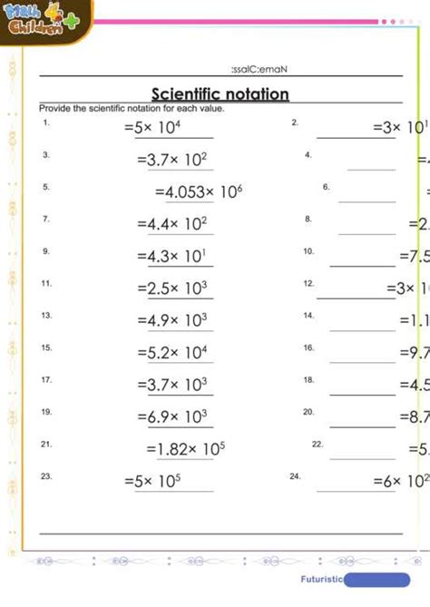 Answers To Scientific Notation Maze