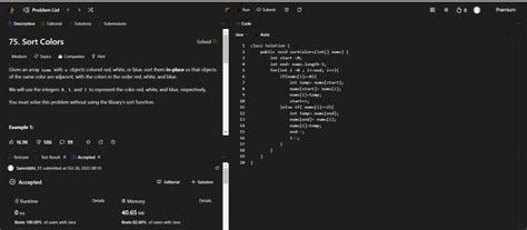 Day 37 Of 100daysofcode Challenge Sort Colors Samriddhi Tripathi
