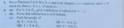 solved 3 prove theorem 3 4 2 if a b c and d are integers