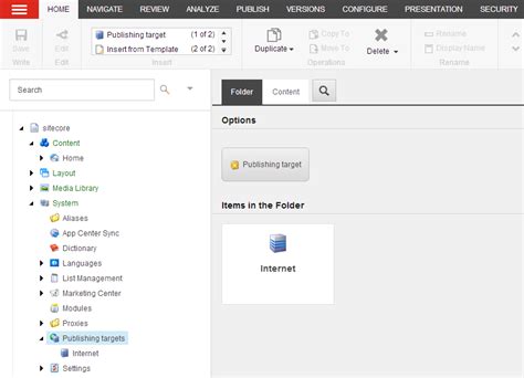 Publishing Items To A Preview Publishing Target Sitecore Documentation