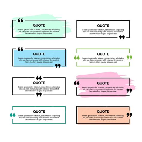 견적 상자 프레임 세트 프리미엄 벡터