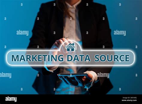 Text Sign Showing Marketing Data Source Word Written On Connection Set