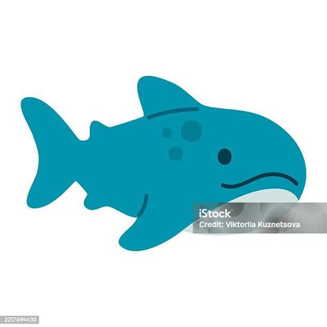 부드러운 표정과 구부러진 지느러미를 가진 작은 청상아리로 재미있는 해양 콘텐츠와 어린이를 위한 교육적인 영상에 적합합니다 교육에 대한 스톡 벡터 아트 및 기타 이미지