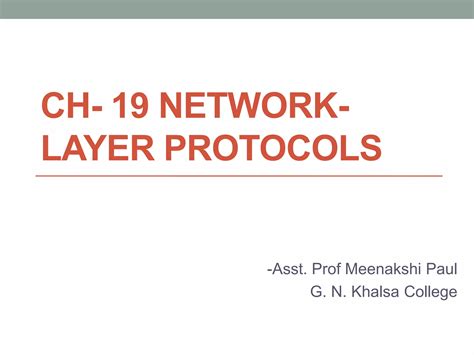 19 Network Layer Protocols | PPTX