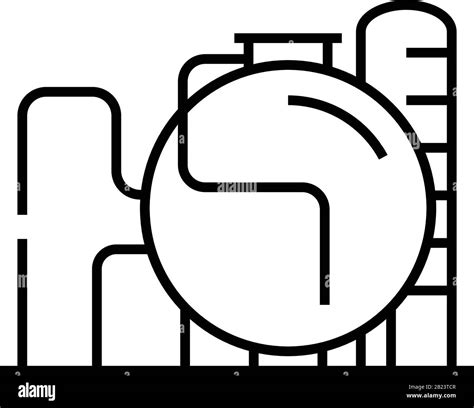 Refinery Line Icon Concept Sign Outline Vector Illustration Linear Symbol Stock Vector Image