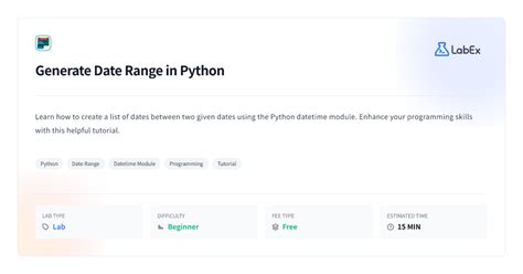 Python Date Range Datetime Module Labex