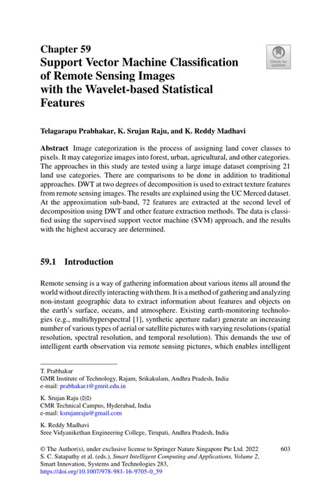 Pdf Support Vector Machine Classification Of Remote Sensing Images With The Wavelet Based