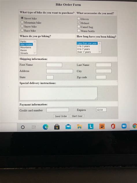 Solved HTML Forms And Tables Please Use HTML To Create A Chegg