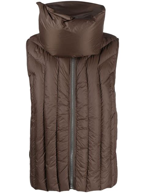 Buy Rick Owens Gimp Padded Vest Brown At 33 Off Editorialist