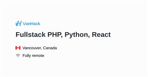 Fullstack Php Python React Vanhack