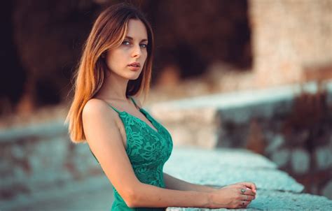 Download Wallpaper Look Girl Light Model Ring Figure Dress Lips Section Girls In