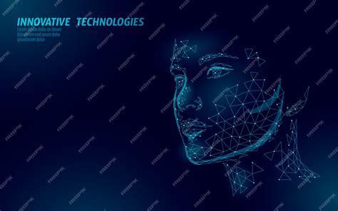 Premium Vector Low Poly Female Human Face Biometric Identification Recognition System Concept