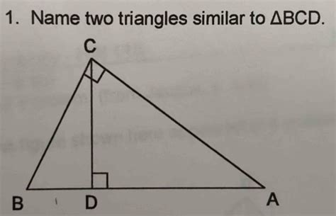 Solved Name Two Triangles Similar To Bcd [math]