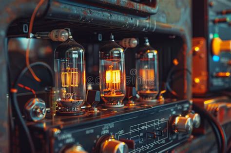 Vintage Vacuum Tube Amplifier Retro Electrical Device Analog