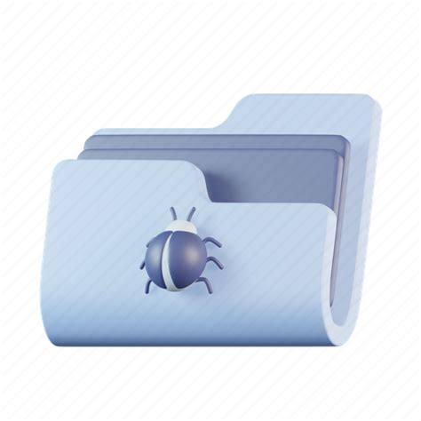 Folder Bug Document Virus Malware Archive File 3d Illustration