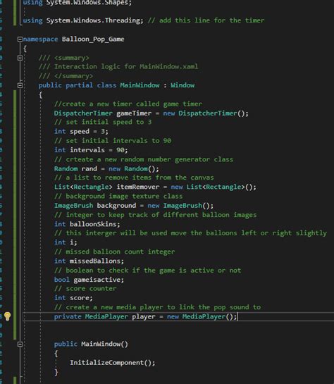 WPF C Tutorial Create A Fun Balloon Popping Game In Visual Studio Moo ICT Project Based