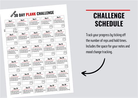 Printable 30 Day Plank Challenge For The Ultimate Core Strength