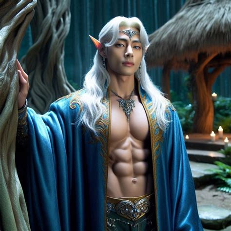 Elf King Taehyung In 2024 Taehyung Fanart Elf King Taehyung
