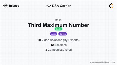 Third Maximum Number Dsa Problem Talentd