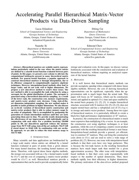 pdf accelerating parallel hierarchical matrix vector products via