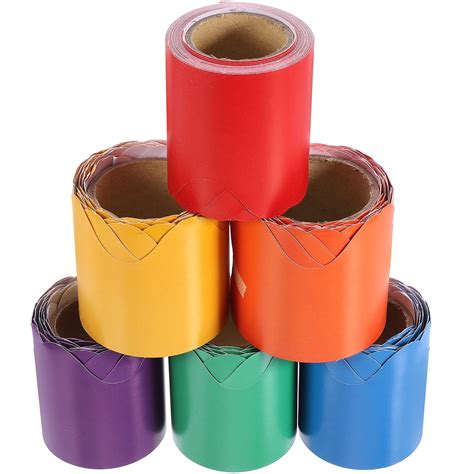 6 Rolls Blackboard Border Stickers Wave Adhesive Border Stickers
