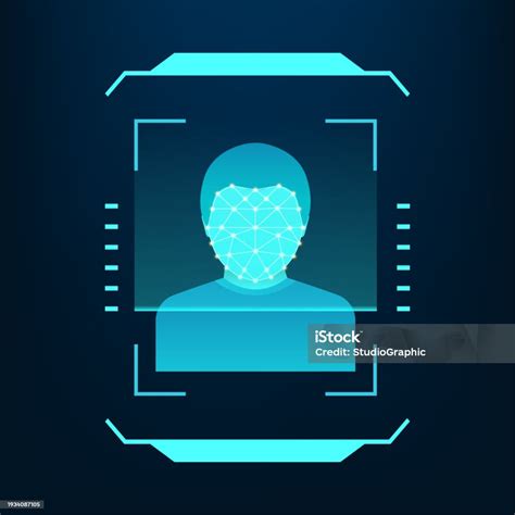Facial Recognition System Biometric Scanning Men Face User Authentication Access Technology