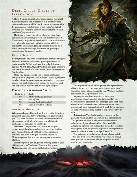 Druid Circle Circle Of Infestation The Foundry