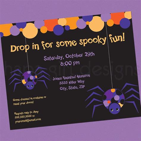 Printable Diy Halloween Party Invitation Spooky By Plumeriaprints 16