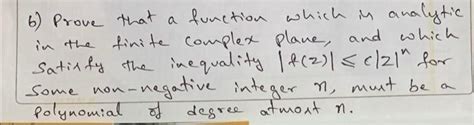 solved b prove that a function which is analytic in the