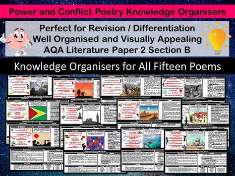 Power And Conflict Poetry Knowledge Organisers Teaching Resources