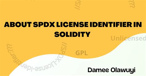 Spdx License Identifier In Solidity