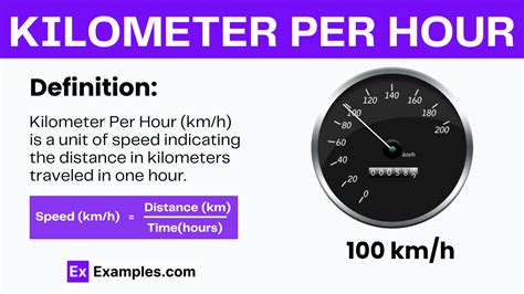 kilometer per hour examples definition formula types units