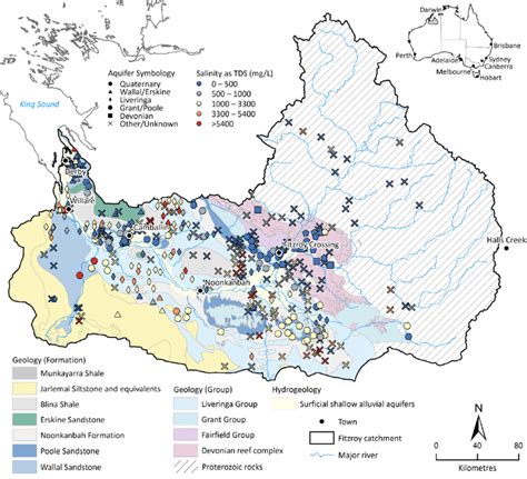 Spatial Distribution Of Groundwater Salinity For Bores In Aquifers Of