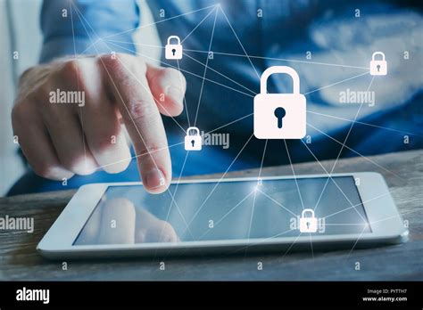 Data Protection And Cybersecurity Internet Network With Padlocks