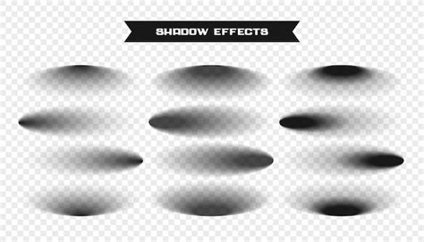 Collection Of Oval Shape Realistic Shadow Effect Design Free Vector