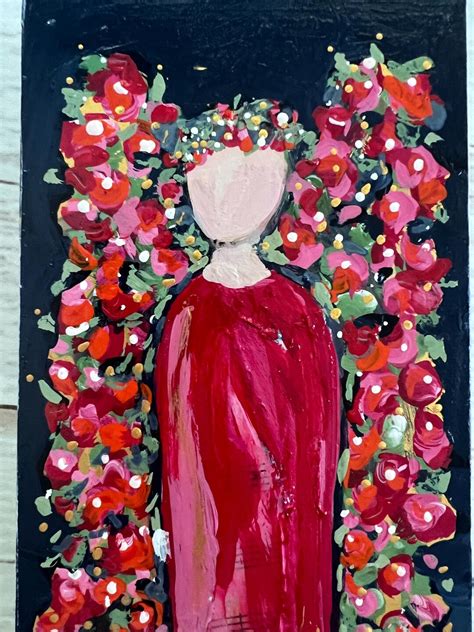 Angel Garden Angel Flower Angel Painting Original Artfloral Angel