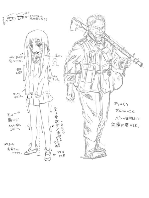 「十年前のフォルダ漁ってると当時必死に女の子の描き方を模索してた痕跡が出土する。 右がたぶんデフォルト 」盛曹長 盛製作所の漫画