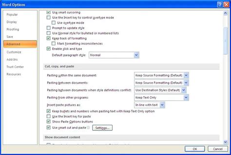 Change The Default Paste Setting In Word