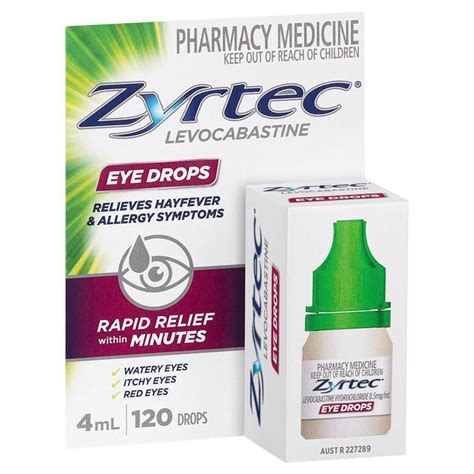 Zyrtec Antihistamine Hayfever And Allergy Eye Drops 4ml