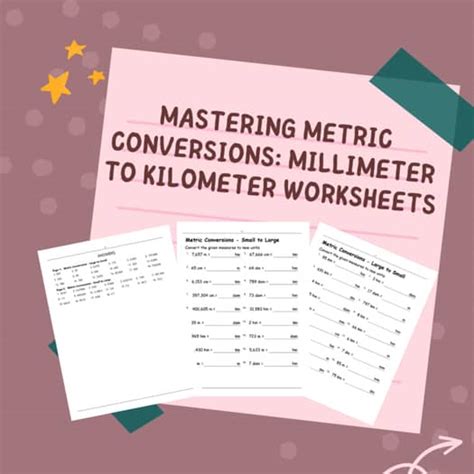 Metric Length Worksheets Millimeter Centimeter Decimeter Meter